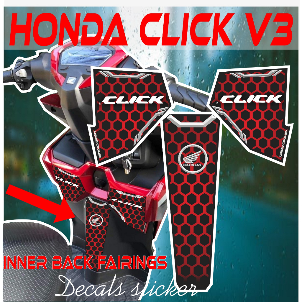 HONDA CLICK VERSION 3 INNER BACK FAIRING DECALS STICKER | Shopee ...