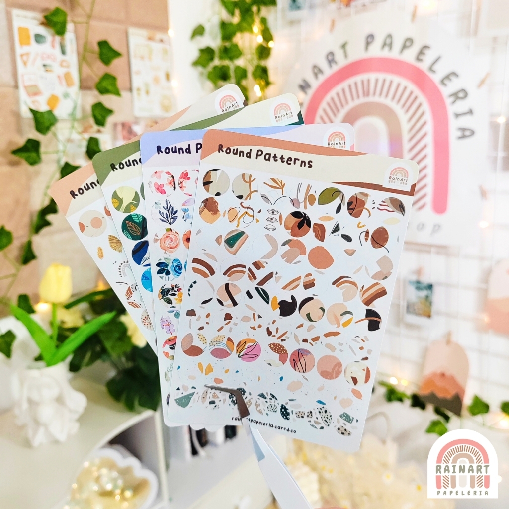 Round Pattern Sticker Sheet | Journal Sticker | Planner Sticker ...