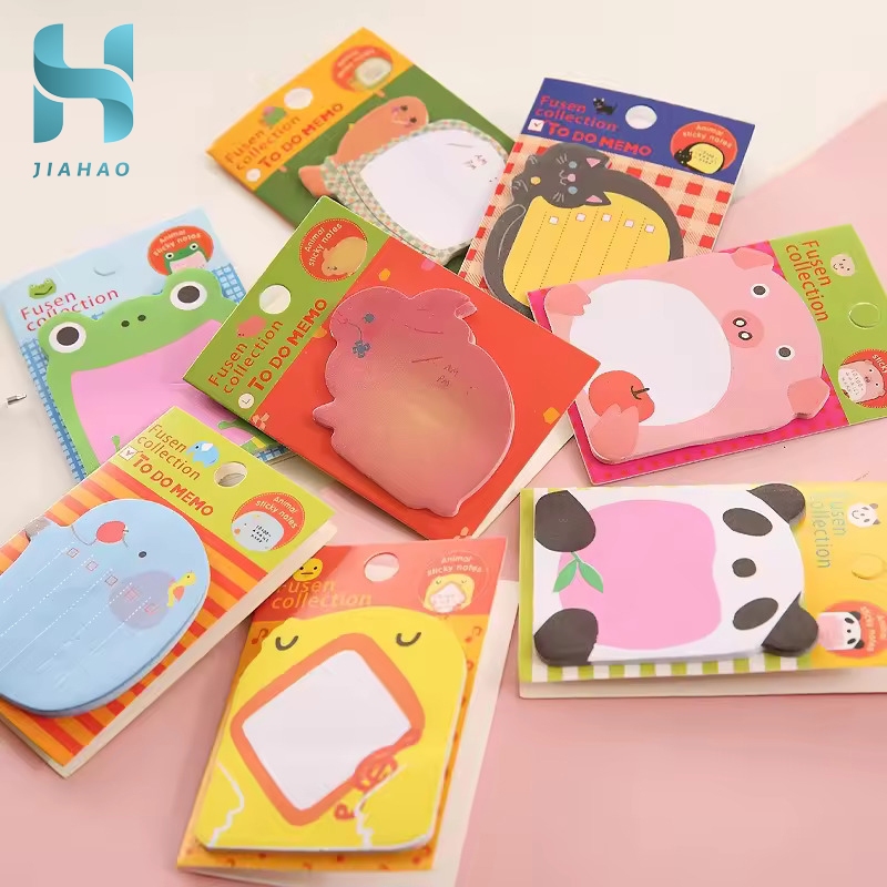 JH 20 Sheets Sticky Notes Kawaii Animal Time Record Notes Cute Sticky ...