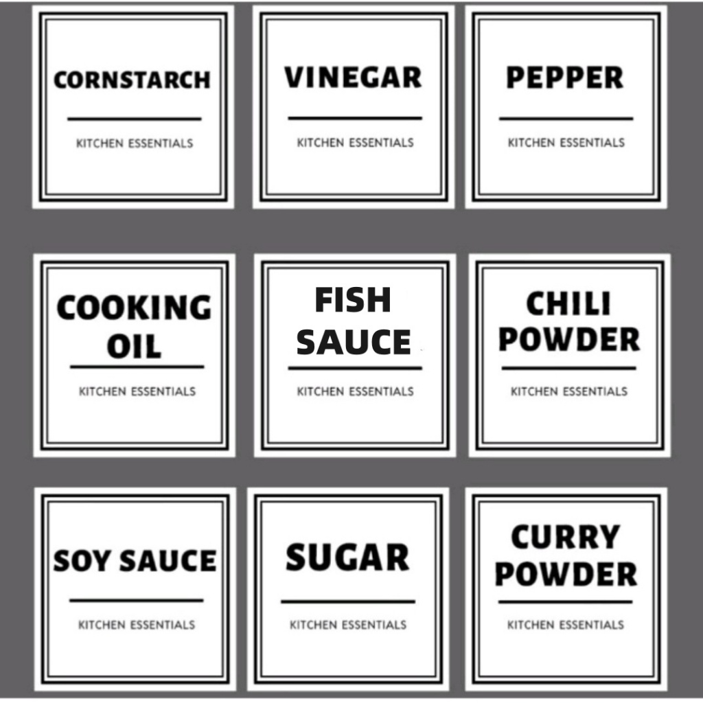 Pantry Kitchen Label Sticker Waterproof ( SOLD PER PIECE ) Perfect for ...