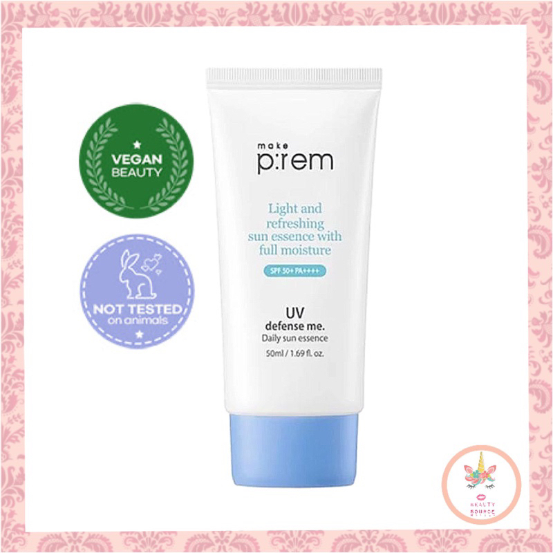 MAKE PREM UV DEFENSE ME DAILY SUN ESSENCE SUNSCREEN 50mL | Shopee ...