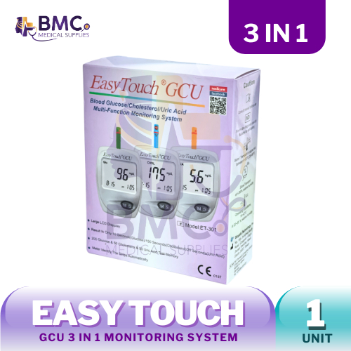 Easy Touch GCU Glucose Meter (3 in 1) Glucose, Cholesterol, Uric Acid ...