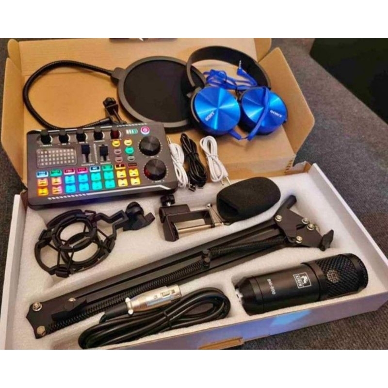 NEVER BEEN USED F998 PRO Soundcard with Bm800 Condenser Microphone ...