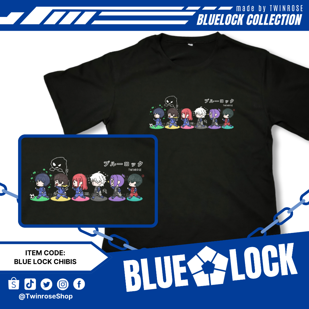 BLUE LOCK Black Shirts [Twinrose Shop - Anime] Manga Merch Isagi ...