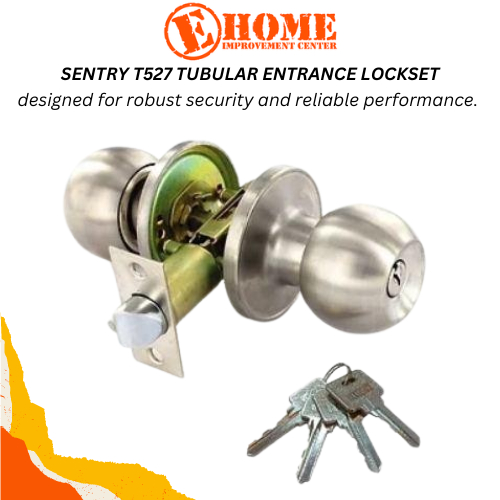 Sentry T527 Tubular Entrance Lockset w/ Key, Stainless Steel ...