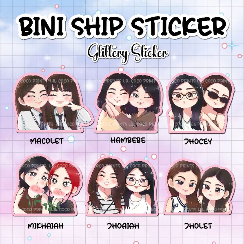 BINI SHIP STICKER (GLITTERY FINISH) | Shopee Philippines