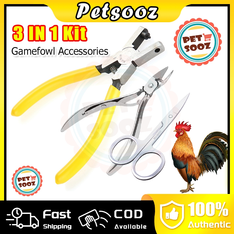 3 in 1 Gamefowl kit Wingband plier applicator Toe puncher for chicks ...