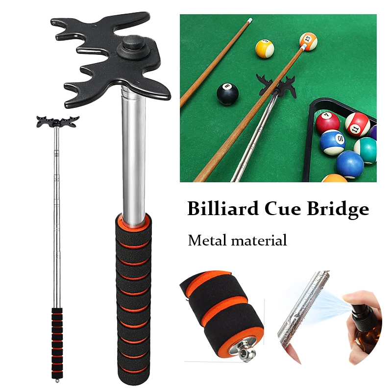 Retractable Pool Bridge Stick with Removable Bridge Head Billiards Pool ...