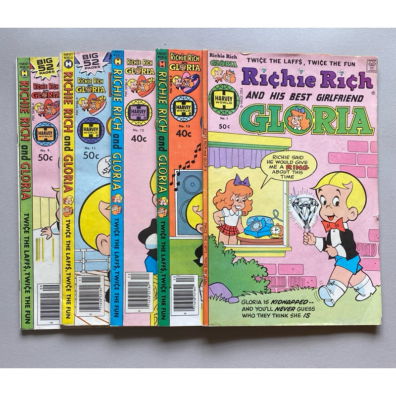 Richie Rich and His Best Friend Gloria Comics #1, #9, #11, #12, #13 ...