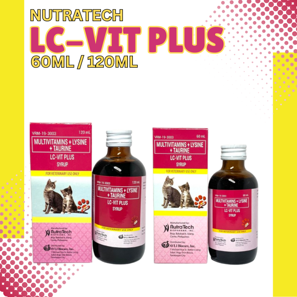 [GEO AGRIVET] LC-VIT PLUS 60ML / 120ML MULTIVITAMINS + LYSINE + TAURINE ...