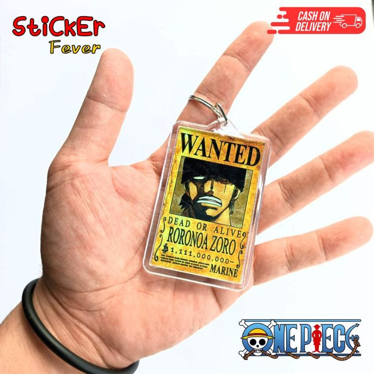 Sticker Fever One Piece wanted Poster Acylic Keychains Souvenirs Bag ...