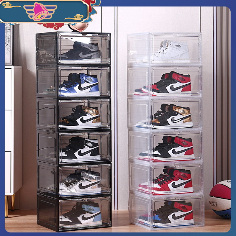 XT Transparent Plastic Shoe Rack Box Stackable Cabinet Shoe Box Storage ...
