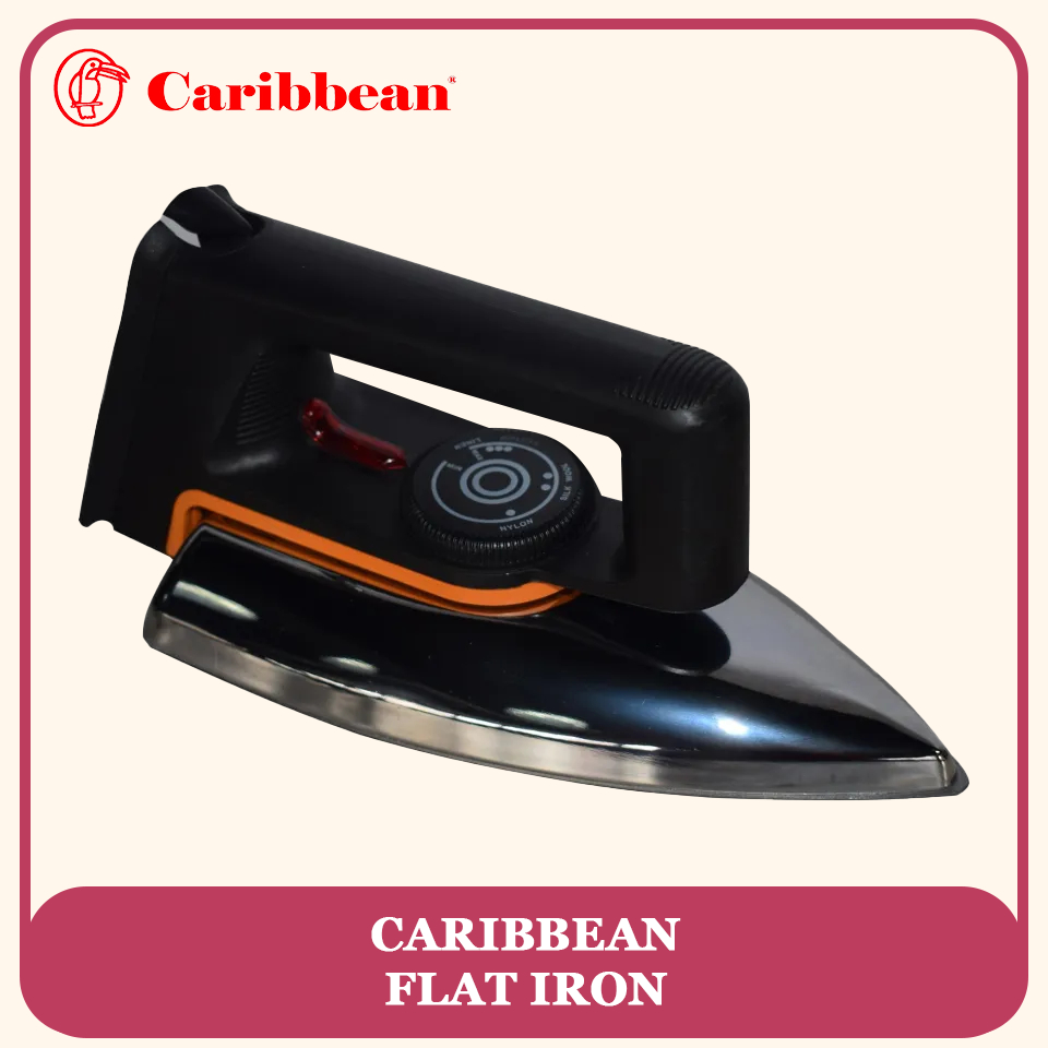 Caribbean Dry Iron CFI-2018 Non-stick Sole Plate Insulated Galvanized ...