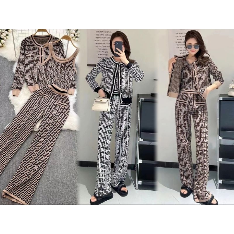 baao New Arrival Bkk Long Sleeve Striped Knit Blazer And sando Long ...