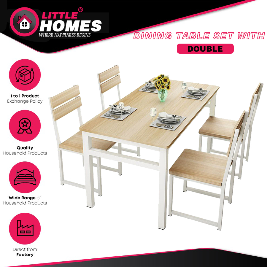 Dining table and chairs modern simple restaurant 1 table 4 chairs ...