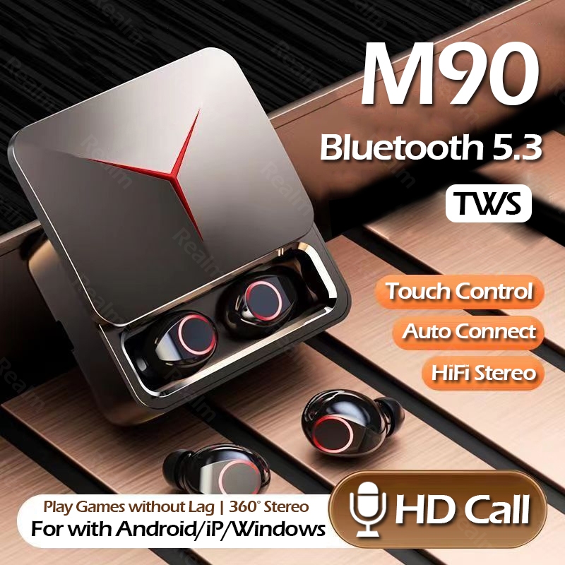 M90 TWS Earphones Bluetooth Wireless With Mic 5.3 Dual Call Game ...