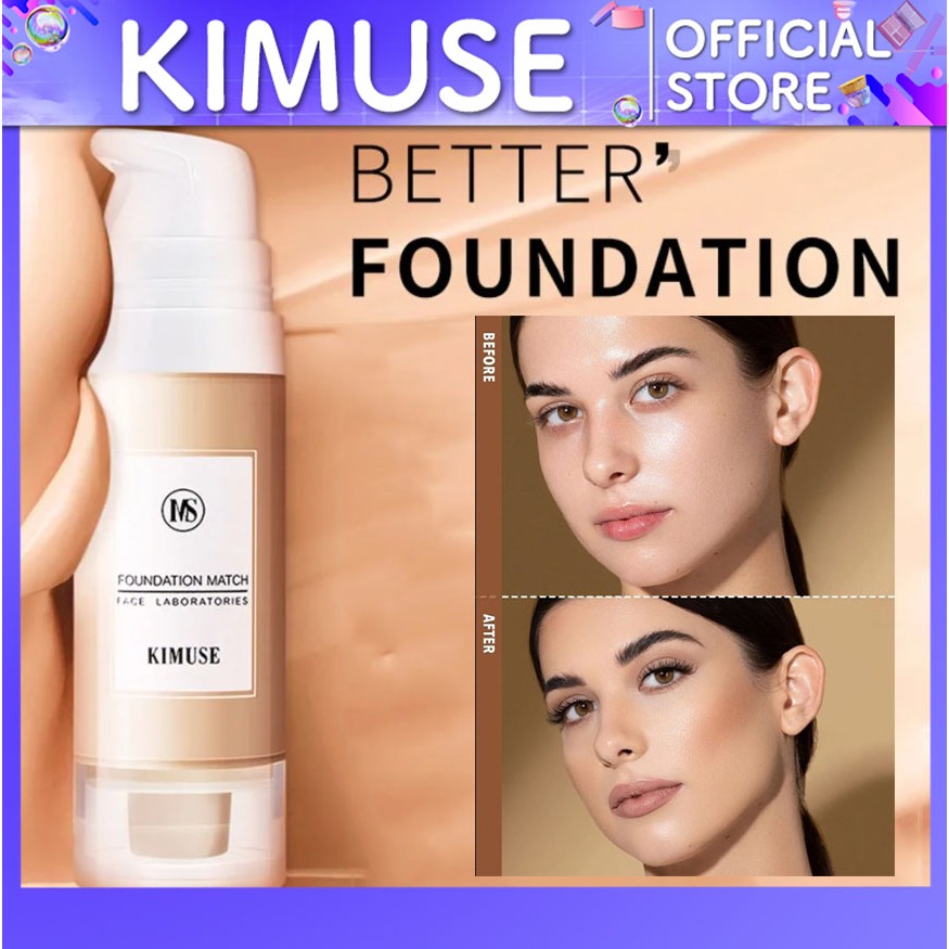Original KIMUSE Oil-Control Matte BB Cream Liquid Foundation Waterproof ...