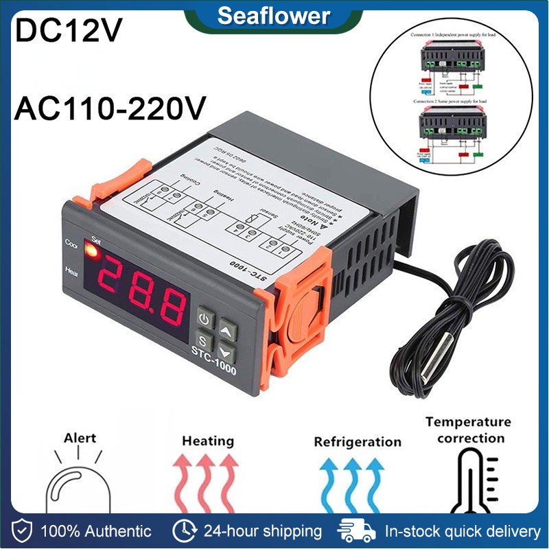 Termostato Con Sonda Temperature Controller Thermostat STC-1000 Digital ...