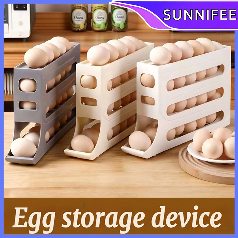 4 Layer egg organizer Box refrigerator egg tray organizer automatic ...