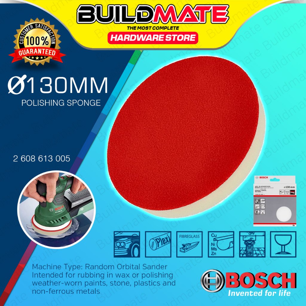 BUILDMATE Bosch 130MM Polishing Sponge for Orbital Sander Polisher Accessories 2608613005 - BAX ...