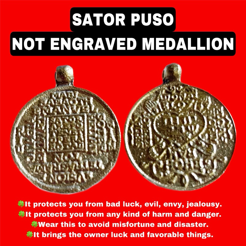Sator Puso Small Medallion (Not Engraved) Pendant Necklace | Shopee ...