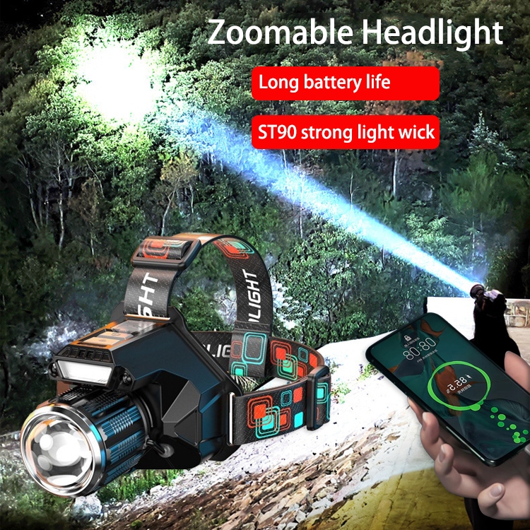 Zoomable Headlight Flashlight Rechargeable Waterproof Infrared Sensor ...