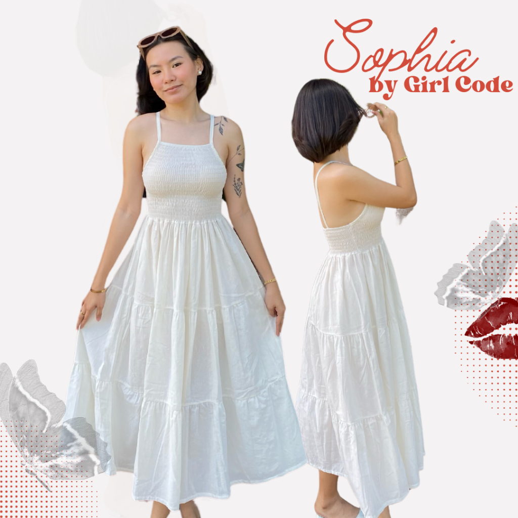 GIRL CODE Sofia Smocked Sleeveless Maxi Dress Casual Linen | Shopee Philippines