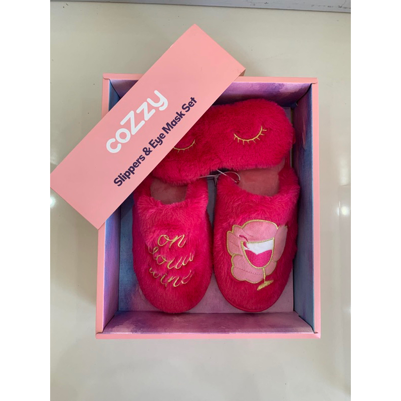 CoZzy Indoor Slippers and Eye Mask Set with Box | Shopee Philippines