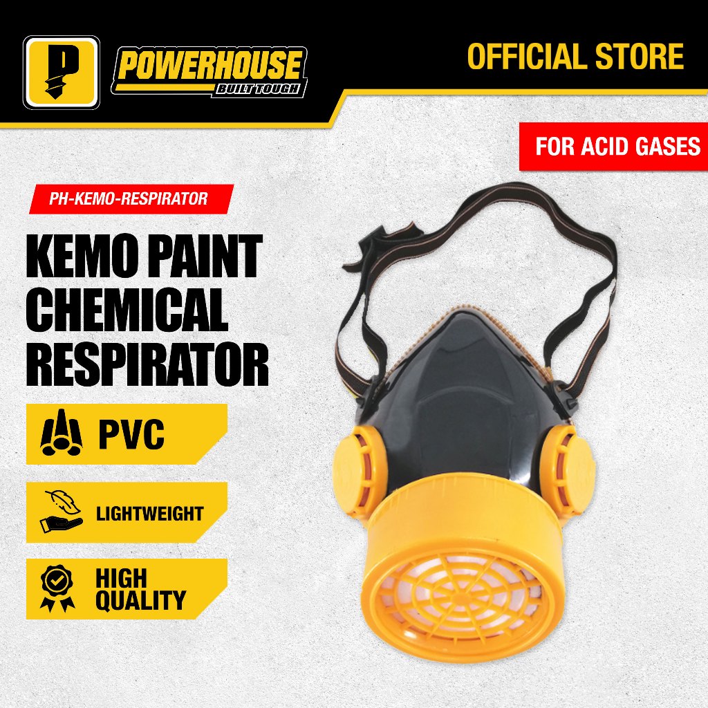 POWERHOUSE KEMO Paint Chemical Respirator Mask PHHT | Shopee Philippines