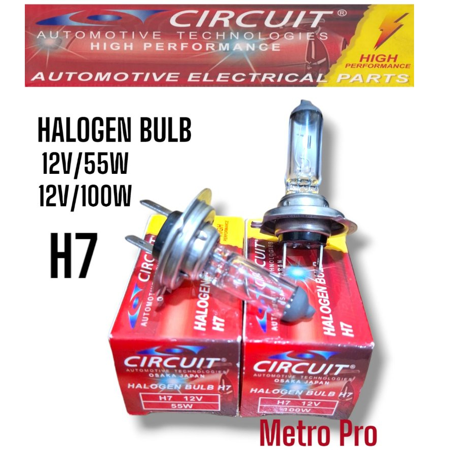 CIRCUIT HALOGEN BULB H7 12V 55W/100W 1PC | Shopee Philippines