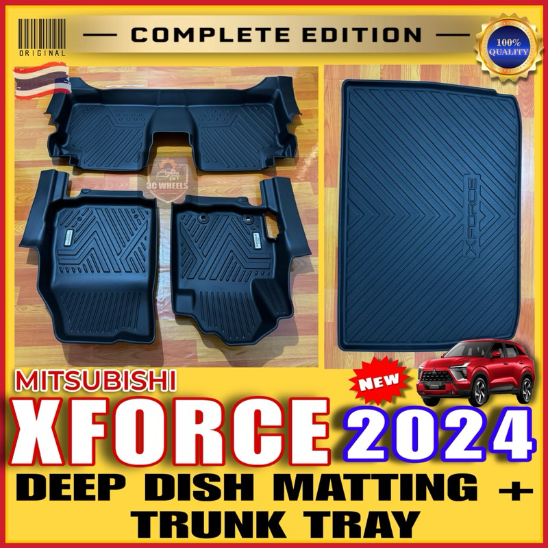 MITSUBISHI XFORCE 2024-2025 DEEP DISH MATTING + TRUNK TRAY | Shopee ...