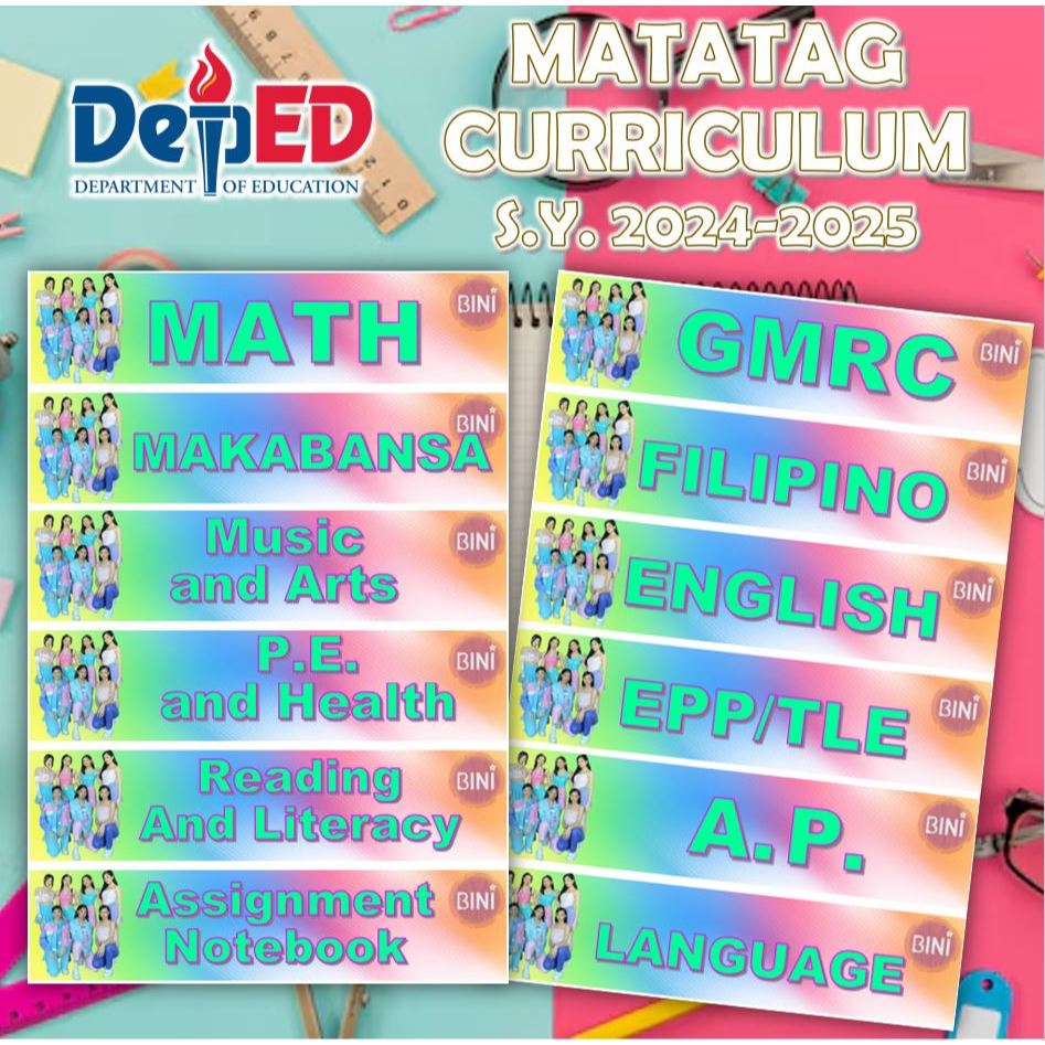 SY. 2025-2026 SUBJECT CHARACTER STICKER NOTEBOOK LABEL MATATAG CURRICULUM | Shopee Philippines