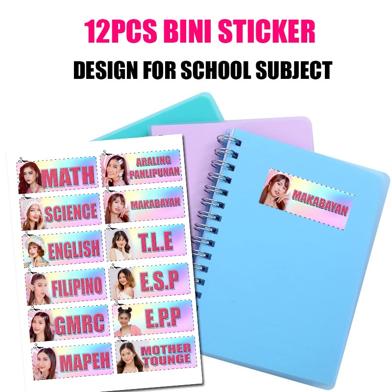 Subject Waterproof Sticker for notebooks with free Blank Name | Shopee ...