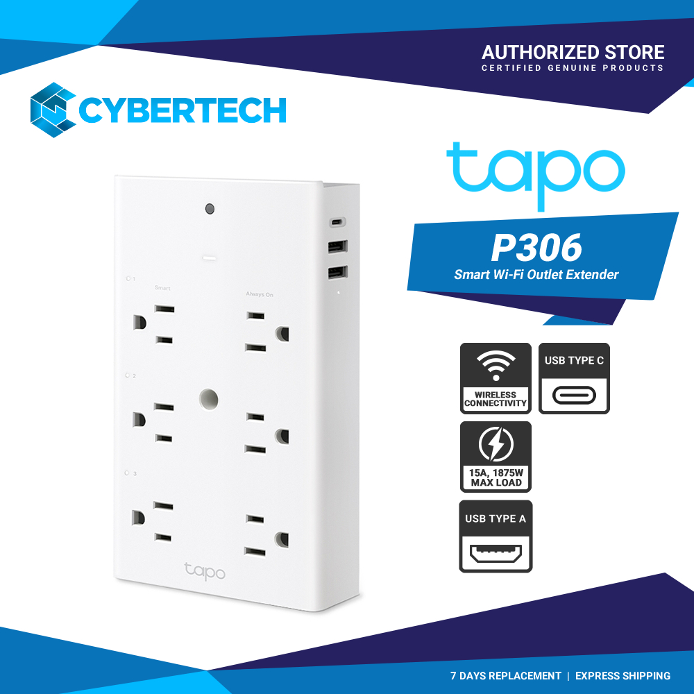 TP-Link Tapo P306 Smart Wi-Fi Outlet Extender Works w/Apple Home, Alexa ...