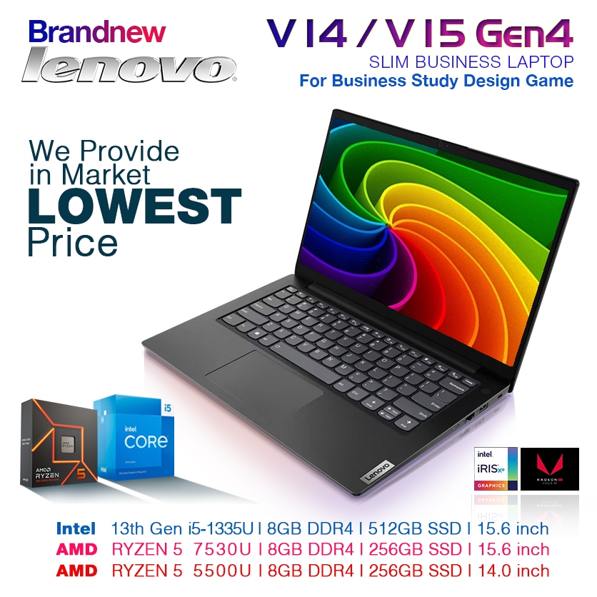 Lenovo Business Laptop - Intel 13th Gen i5-1335U / Ryzen 5 7530U ...