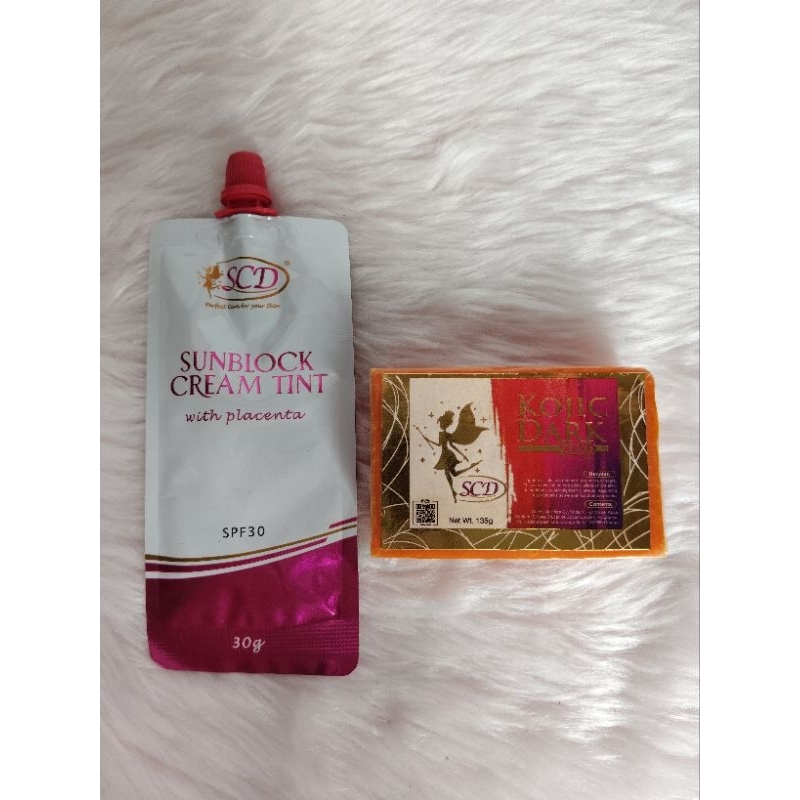 SCD Sunblock Cream Tint with Placenta 30g+SCD Kojic Dark Soap 135g ...