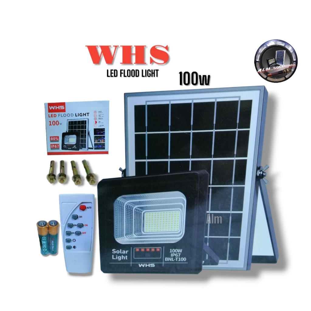 WHS LED FLOOD LIGHT BNL T-100W SOLAR LIGHT OUTDOOR/INDOOR WITH REMOTE ...