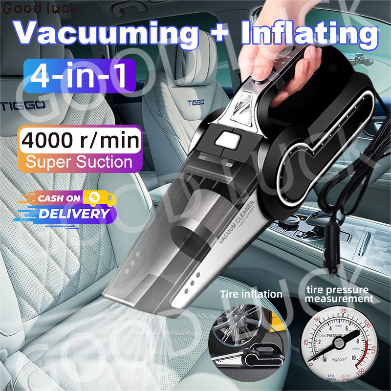 4-in-1 Portable vehicle-mounted vacuum cleaner Efficient cleaning Car ...