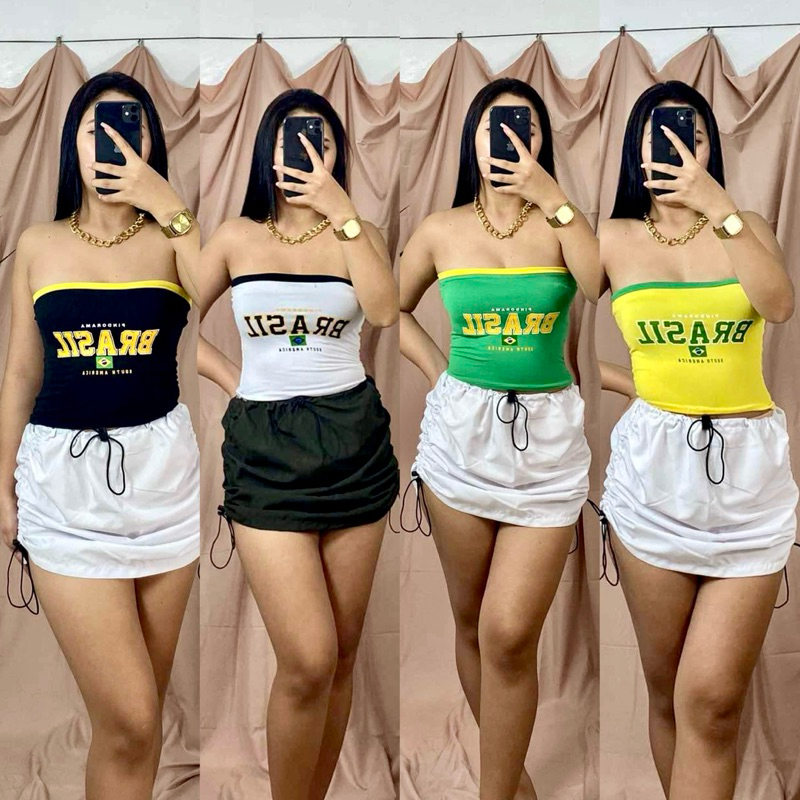 BRASIL Trending Tube Top Croptop | Shopee Philippines