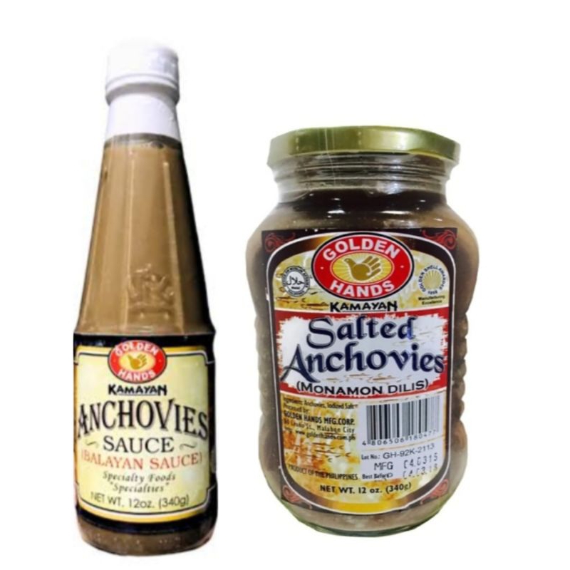 Golden Hands Salted Anchovies Monamon Dilis/ Balayan Sauce 340g Bagoong ...