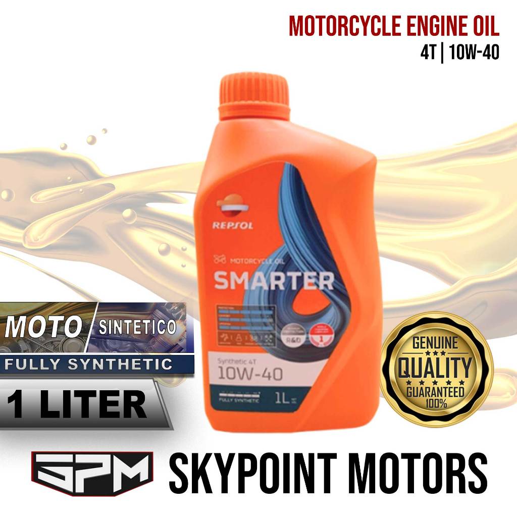 REPSOL MOTO SINTETICO - 10W-40 Fully Synthetic - 4T - 1L - (9408-158 ...