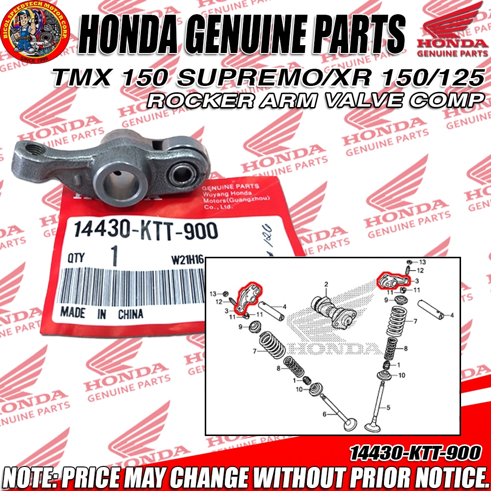 TMX 150 SUPREMO/XR 150/125 ROCKER ARM VALVE COMP (HPI) (Genuine: 14430 ...