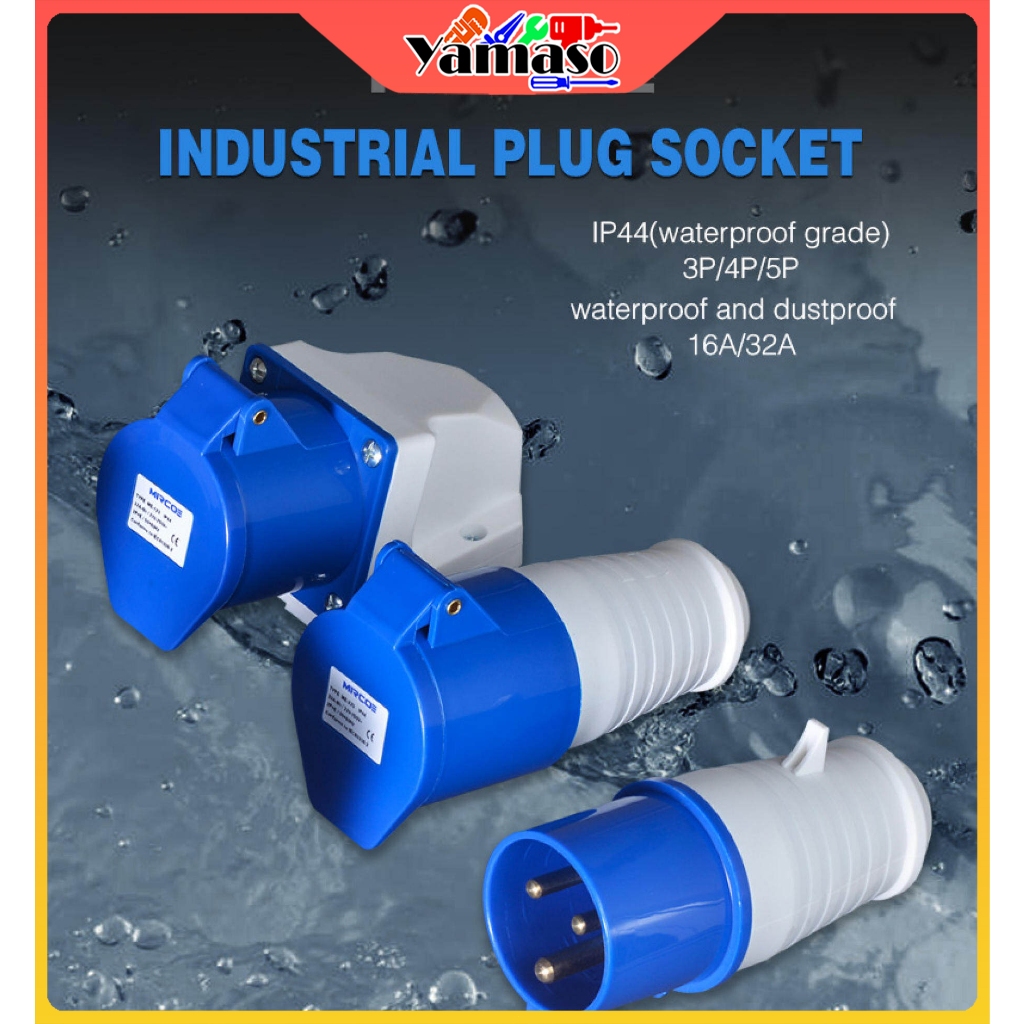 Industrial Plug Socket Connector Three-Phase Electricity 3-Core 16A/32A ...