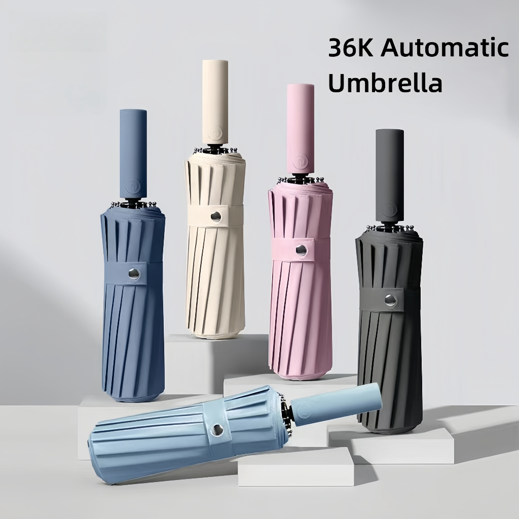 Umbrella Full-Automatic 36-Ribs Sunny Rain Dual-Purpose Umbrella Large ...