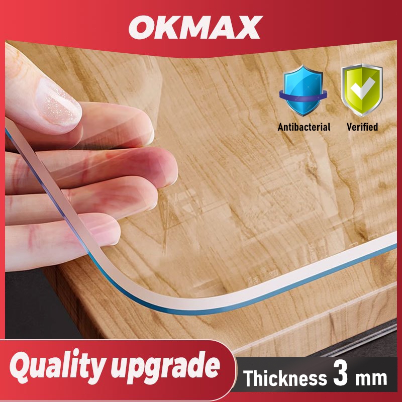 3MM PVC Tablecloth Transparent Thick Clear Protective Table Cover ...