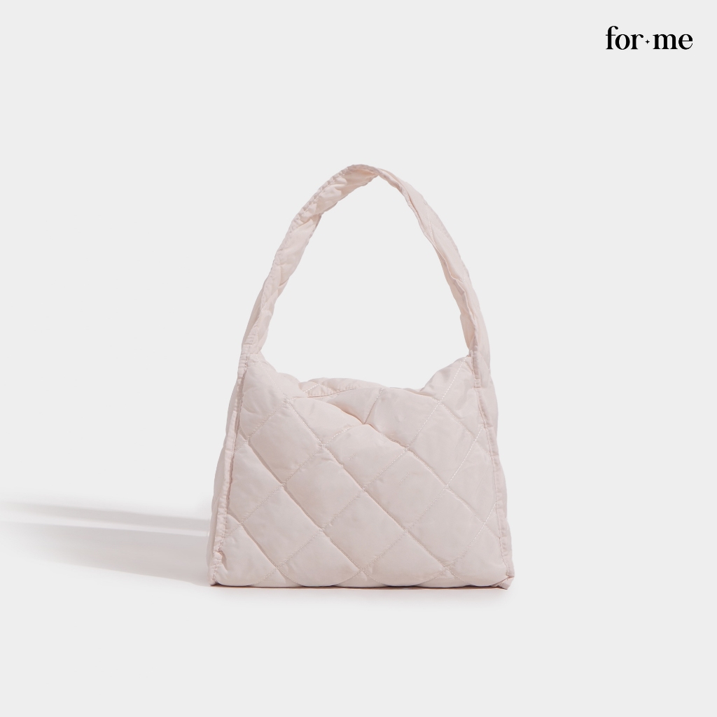 ForMe Quilted Nylon Bag For Women (Off White) | Shopee Philippines