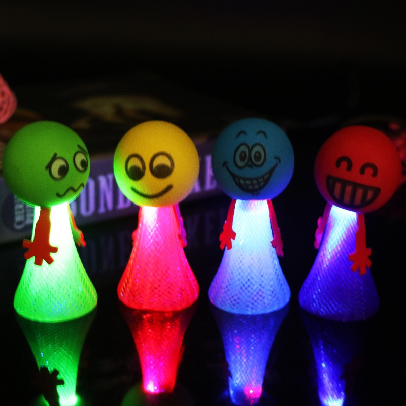 Mini LED Bouncing Doll Light Up Spring Toy for kids Cute funny ...