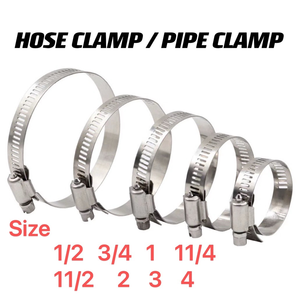 100PCS GI Hose Clamp Pipe Clamp 1/2' , 3/4 ,1 , 11/4, 11/2, 2, 3, 4 ...