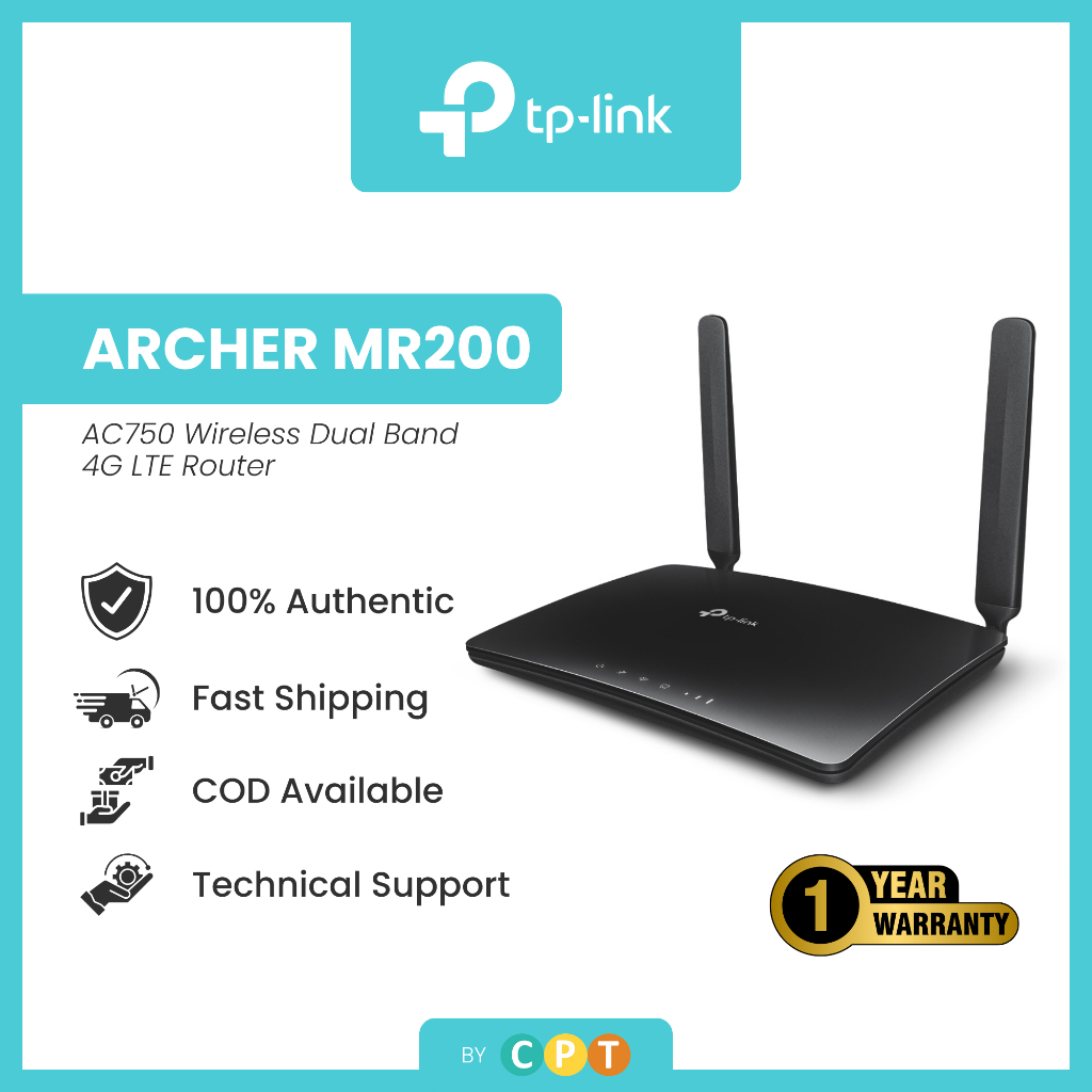 TP-Link Archer MR200 AC750 Wireless Dual Band 4G LTE Router | Shopee ...