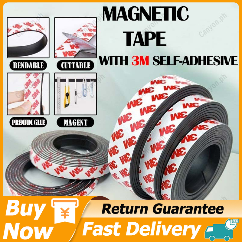 3M Adhesive Magnetic Tape Double Sided Flexible Magnetic Rubber Strip ...